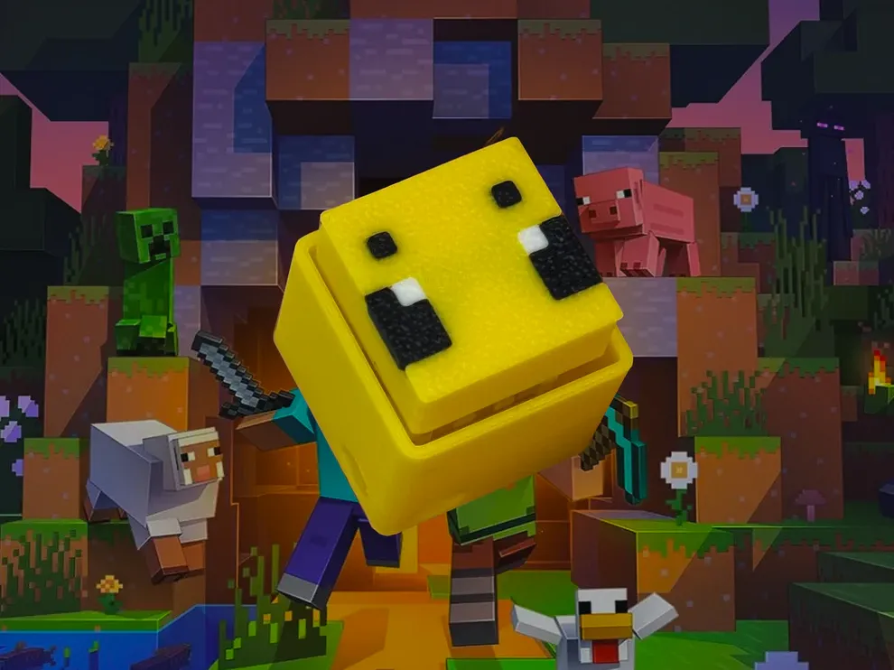 Minecraft Bee Clicker & Keychain - Free 3D Print Model - MakerWorld