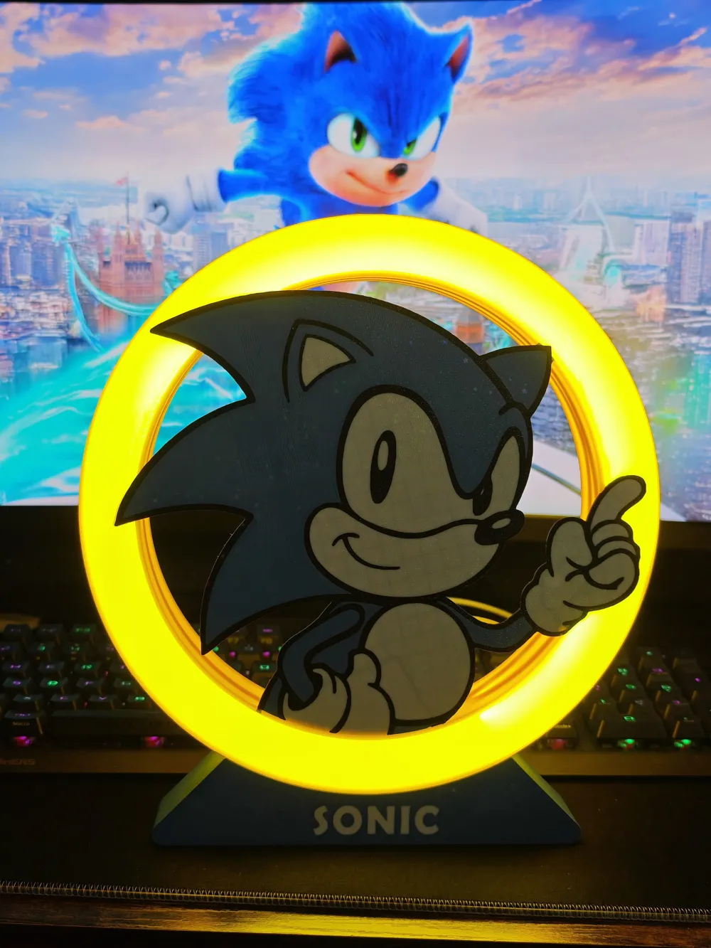 Sonic Lamp luminous ring - Free 3D Print Model - MakerWorld