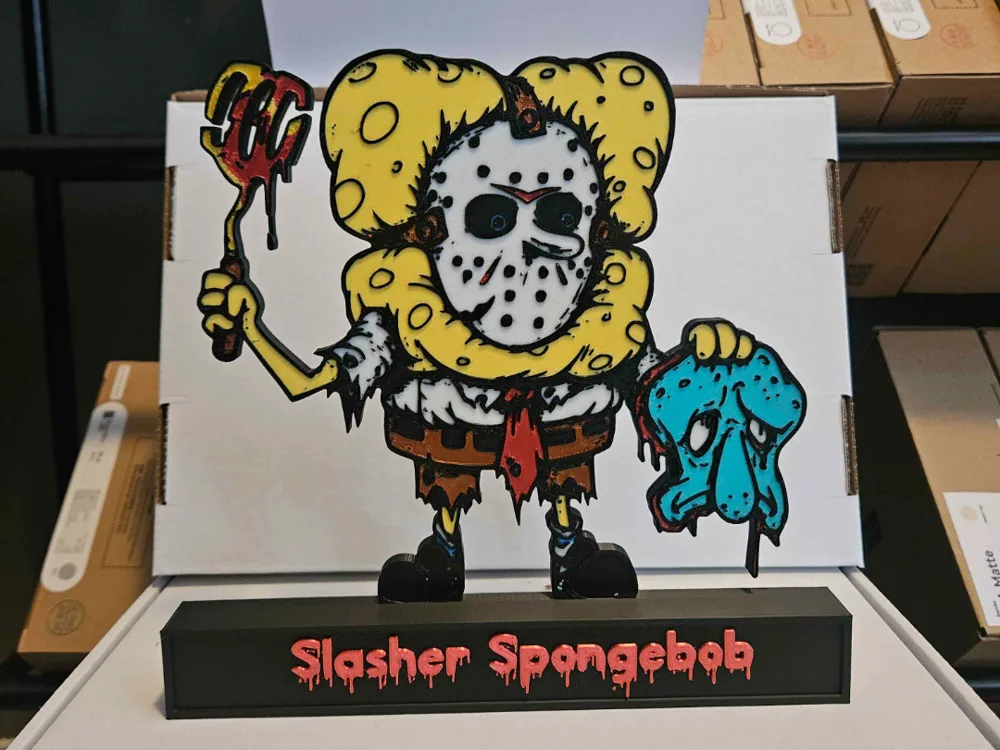Halloween Slasher Spongebob Display! by Rotterdam_3d_Art MakerWorld ...