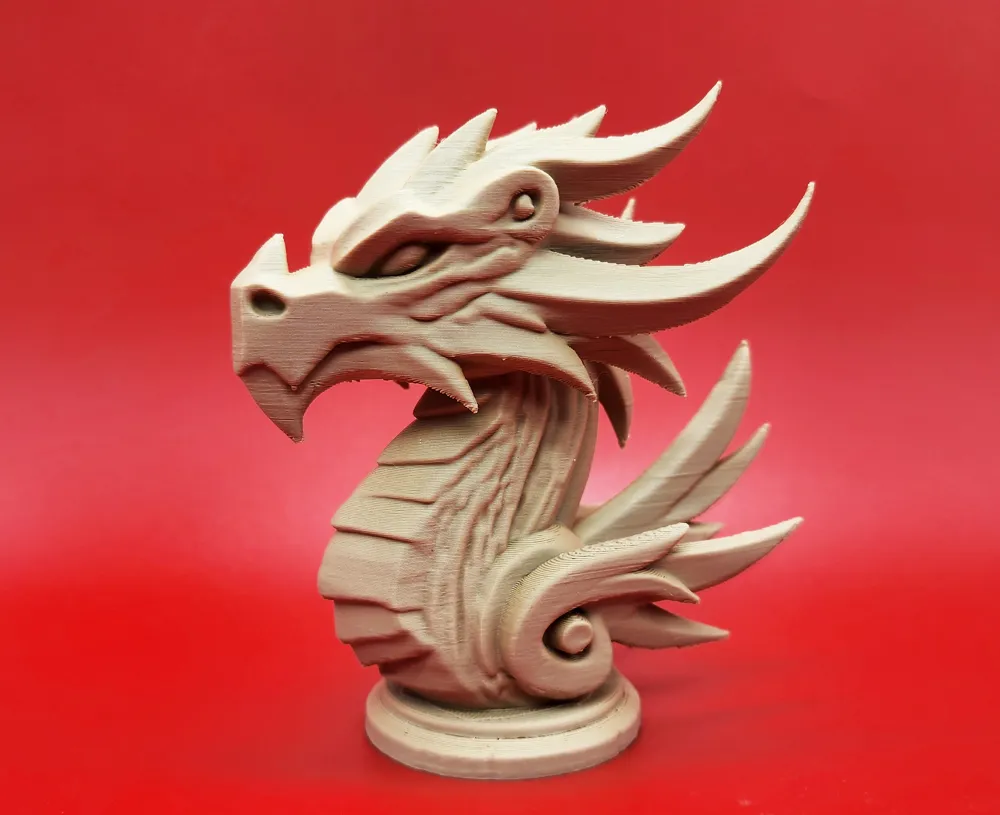 Wood-Carved Dragon Bust by Triple G Workshop MakerWorld: Download Free 3D Models