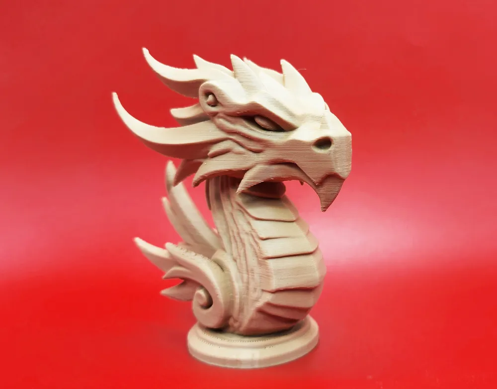Wood-Carved Dragon Bust by Triple G Workshop MakerWorld: Download Free 3D Models