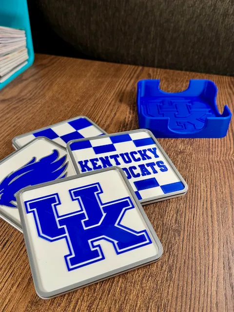 Kentucky Wildcats 4 Coaster Set with Caddy by dcv designsMakerWorld ...