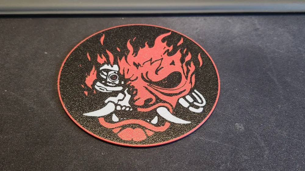 Cyberpunk Samurai coaster by Keralots - MakerWorld