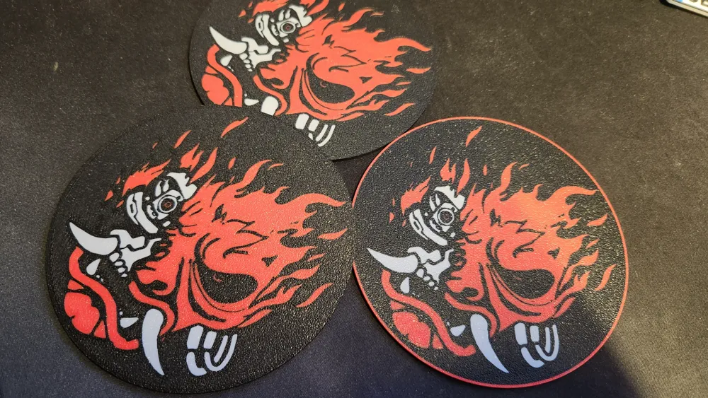 Cyberpunk Samurai coaster by Keralots - MakerWorld