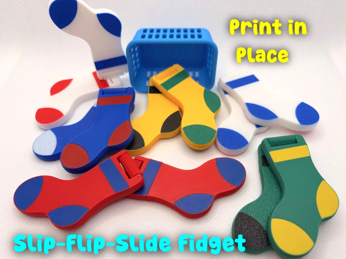 Lost Sock Reunion Slider + Flip Fidget Toy - Free 3D Print Model ...