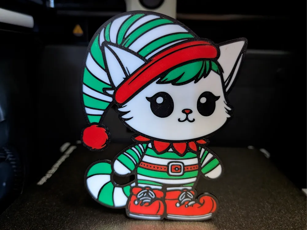 Christmas Elf Cat Decoration by eclien - MakerWorld