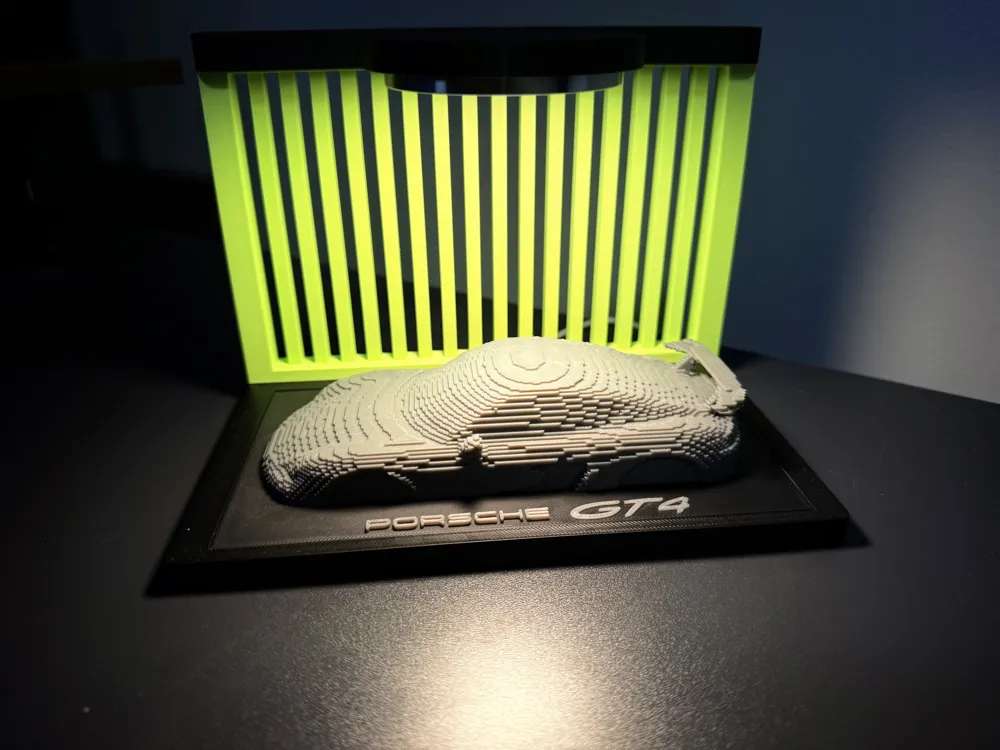 Porsche Cayman GT4 - Pixelated Car Sculpture! Remixed by ShapeShift 3D ...