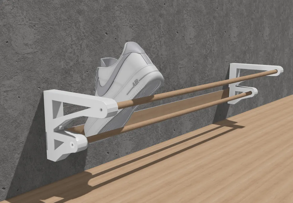 Wall-Mounted Shoe Rack (Modular & Space-Saving) - Free 3D Print Model ...