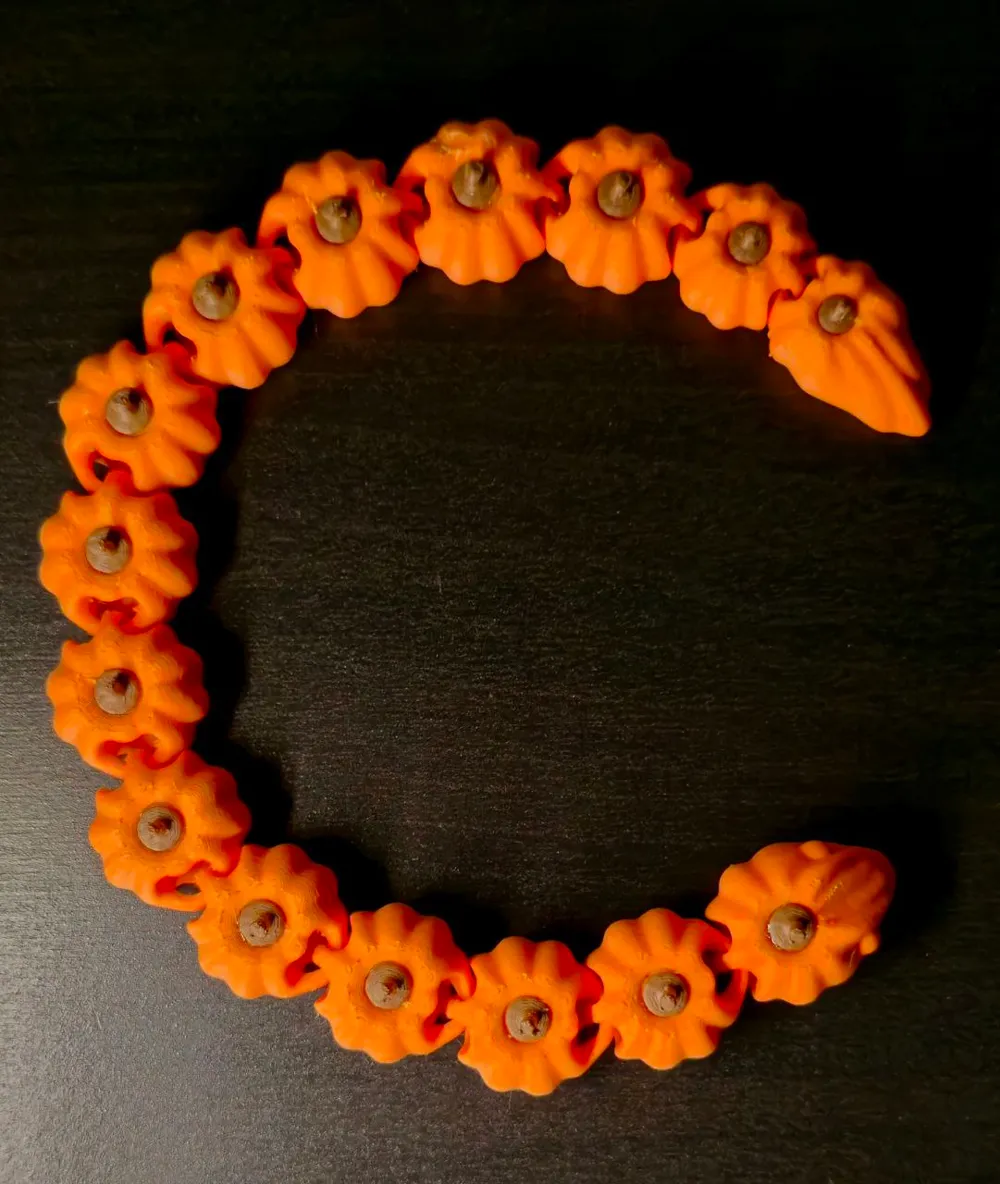 Pumpkin Snake _ Articulated Snek - Free 3D Print Model - MakerWorld