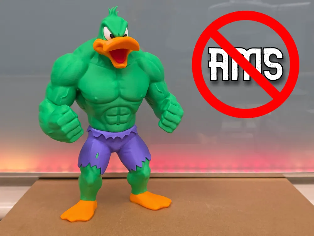 Daffy Duck as Hulk / NO AMS - Free 3D Print Model - MakerWorld