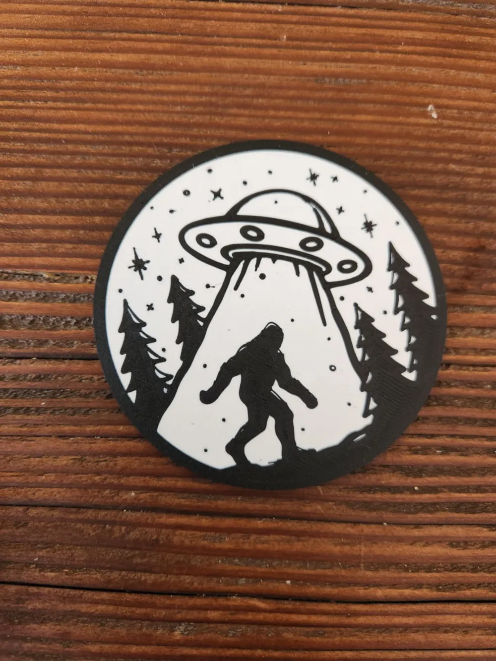 Bigfoot being abducted Coaster by Awaken O Sleeper - MakerWorld