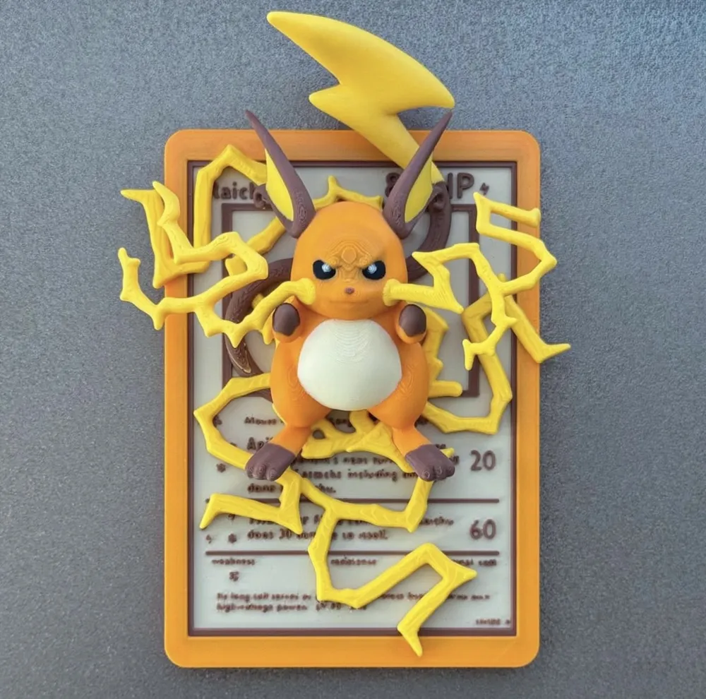 Raichu Cartão Pokémon Imprimível em 3D; Pokémon TCG - Modelo gratuito ...