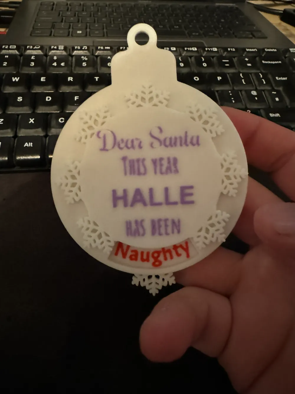 Naughty or Nice Christmas Bauble Customizable Name by precisionprintpro ...