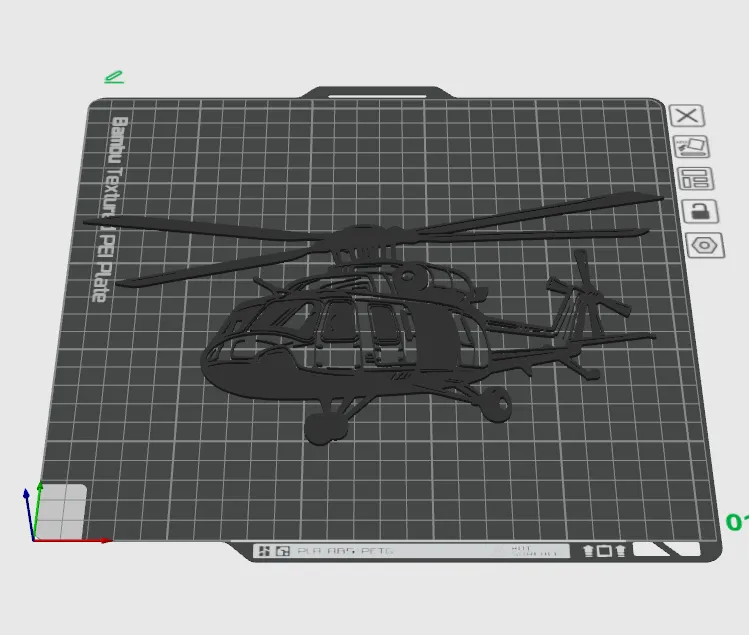 Transport Helicopter Outline Wall Art by DK_Sandbox - MakerWorld