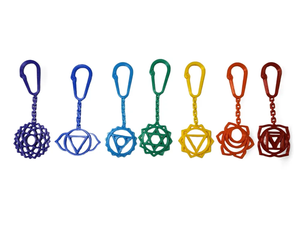 Chakras Keychain Set - Free 3D Print Model - MakerWorld