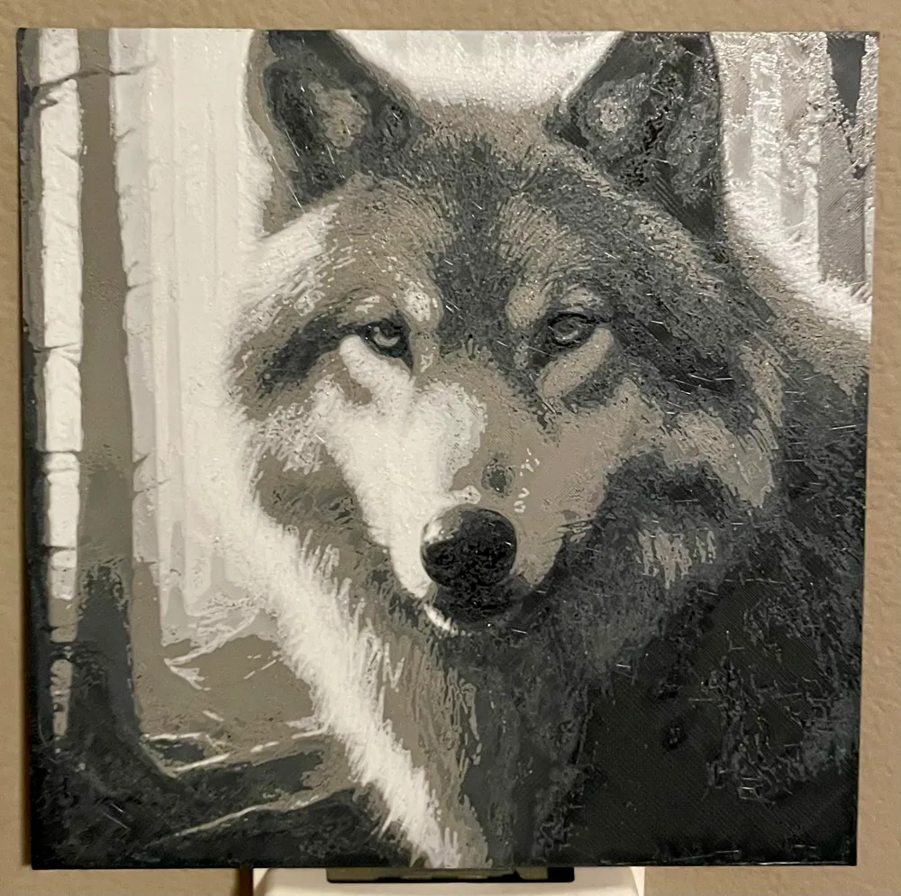 Wolf in Forest - Hueforge 4 color filament painting by Swiger3D ...