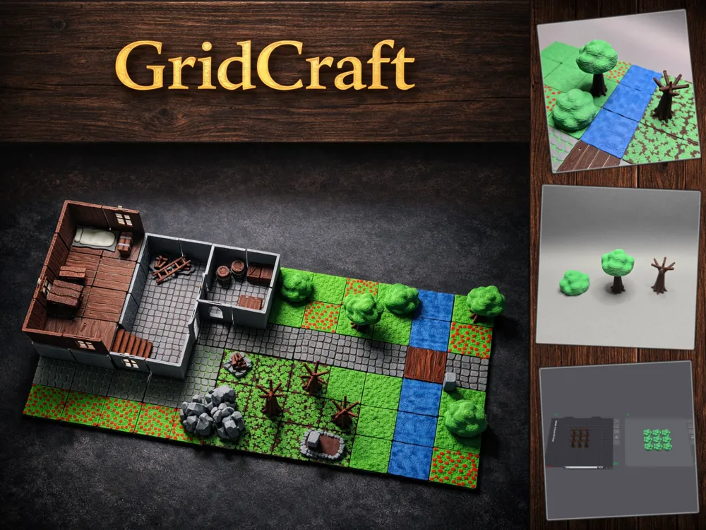 GridCraft – Modular Tree Set - Free 3D Print Model - MakerWorld