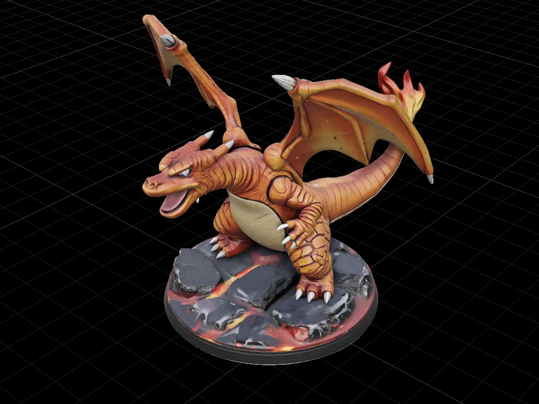 dragon realistic charizard pokemon miniature - Free 3D Print Model ...