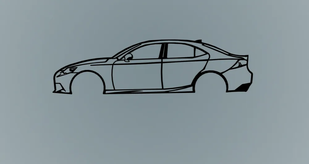 Lexus ls300 silhouette wall art by Vargoh3D - MakerWorld