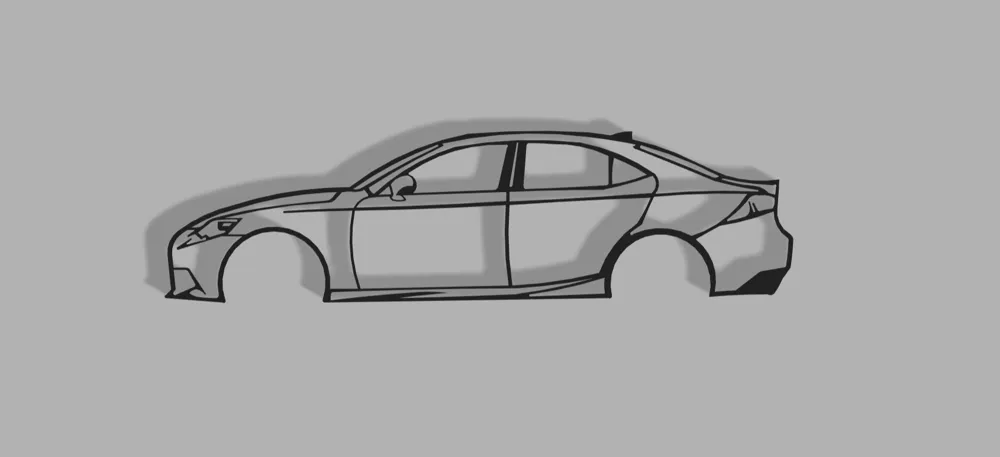 Lexus ls300 silhouette wall art by Vargoh3D - MakerWorld