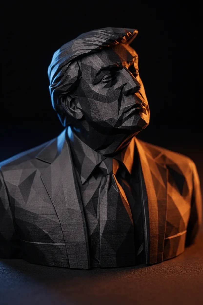 Busto de Donald Trump | Arte moderno de baja poli - Modelo de impresión ...