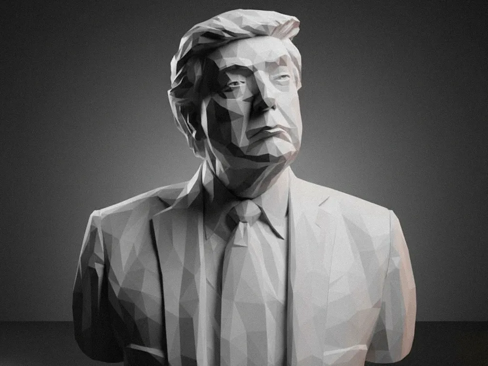 Donald Trump Bust | Modern Low Poly Art - Free 3D Print Model - MakerWorld