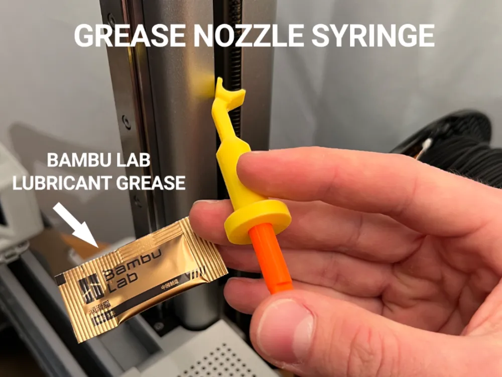 Grease Nozzle Syringe - Z-Axis Lubrication by fifindr - MakerWorld