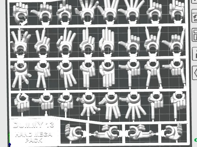 Dummy 13 Hand Mega Pack on Runners 150% on A1 Mini - Free 3D Print ...