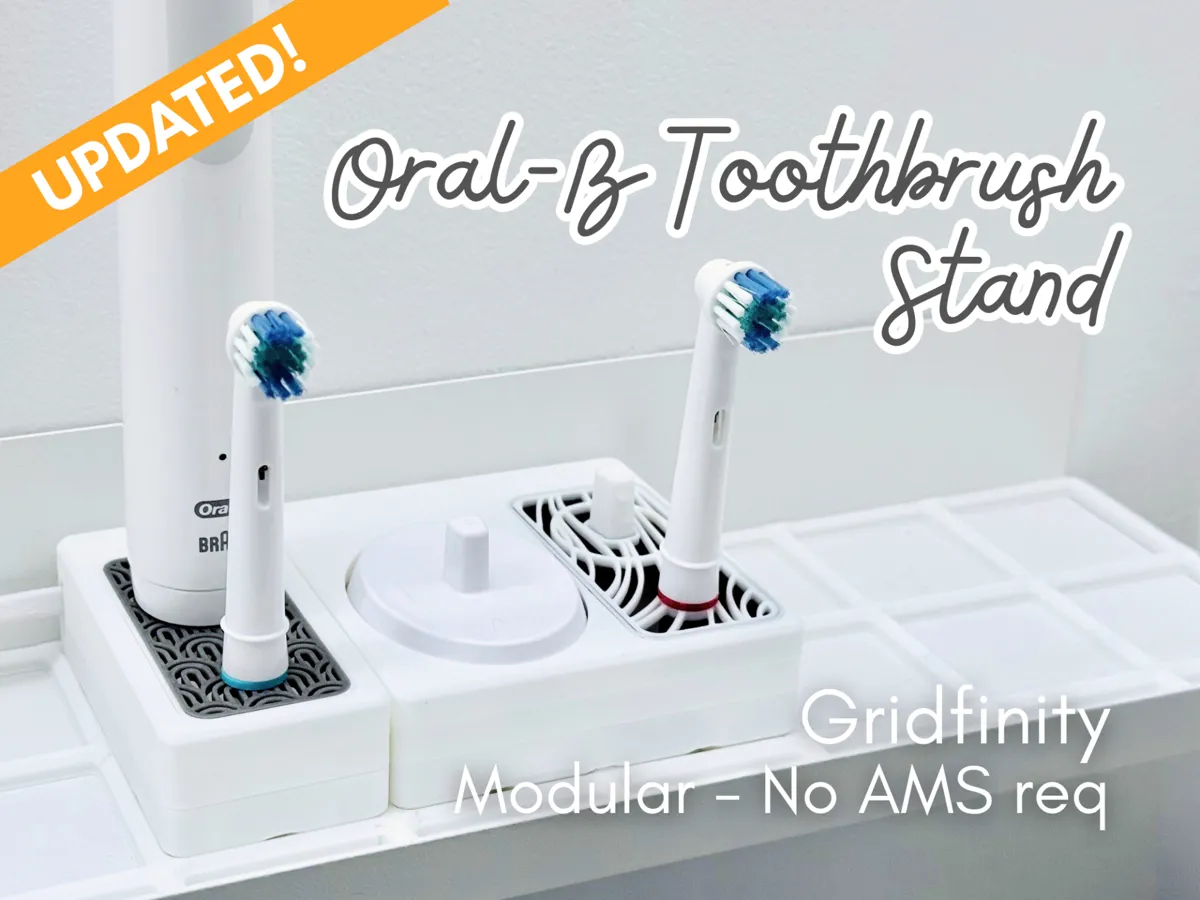 Gridfinity Oral B single toothbrush stand modular - Free 3D Print Model ...