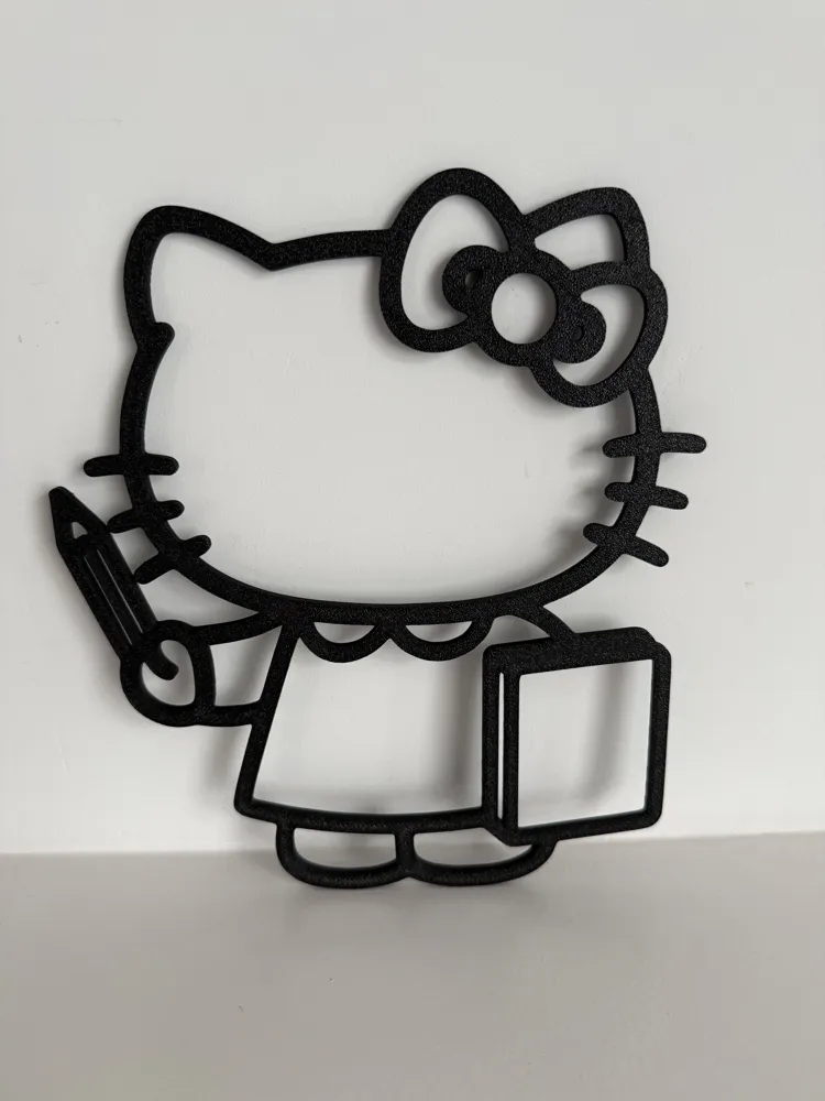 Hello Kitty drawing - Free 3D Print Model - MakerWorld