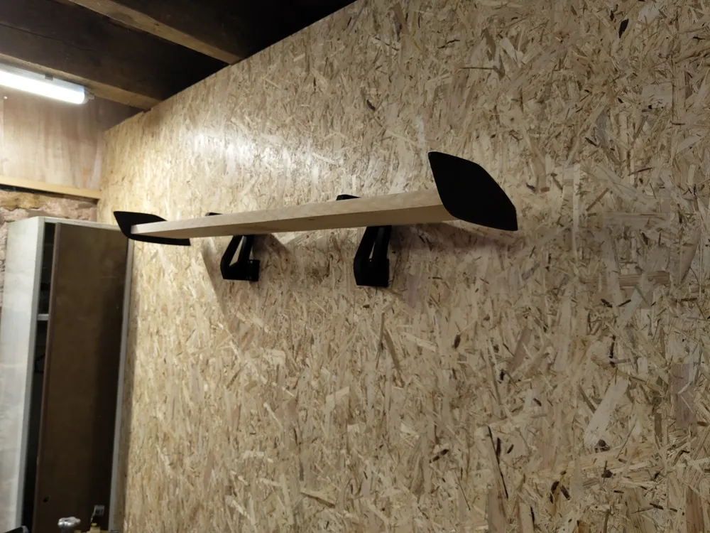 Gooseneck Rear Wing Spoiler Shelf - Free 3D Print Model - MakerWorld