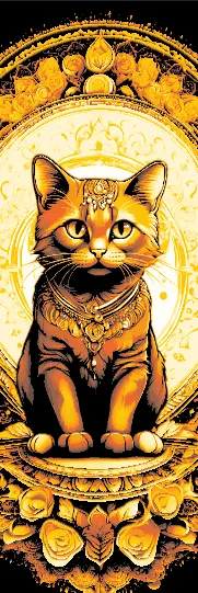 Gold Cats - Art of Cat Portraits dressed in gold and finery - Set of 3 ...
