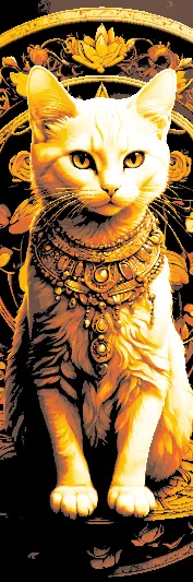 Gold Cats - Art of Cat Portraits dressed in gold and finery - Set of 3 ...