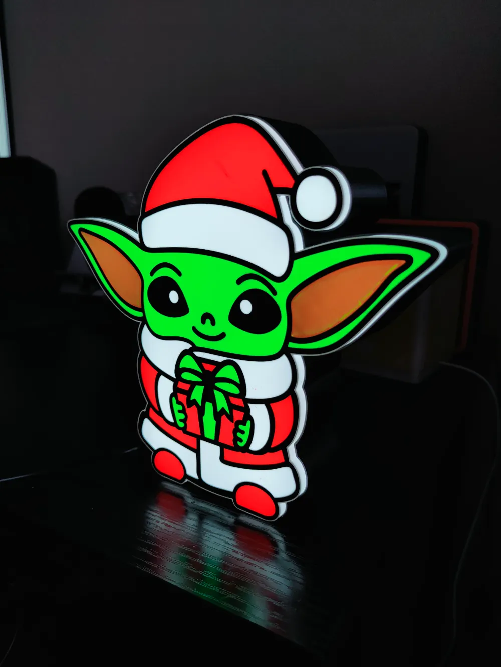 Grogu Christmas present light box (4 colors) by NotTooShabbyCreations ...