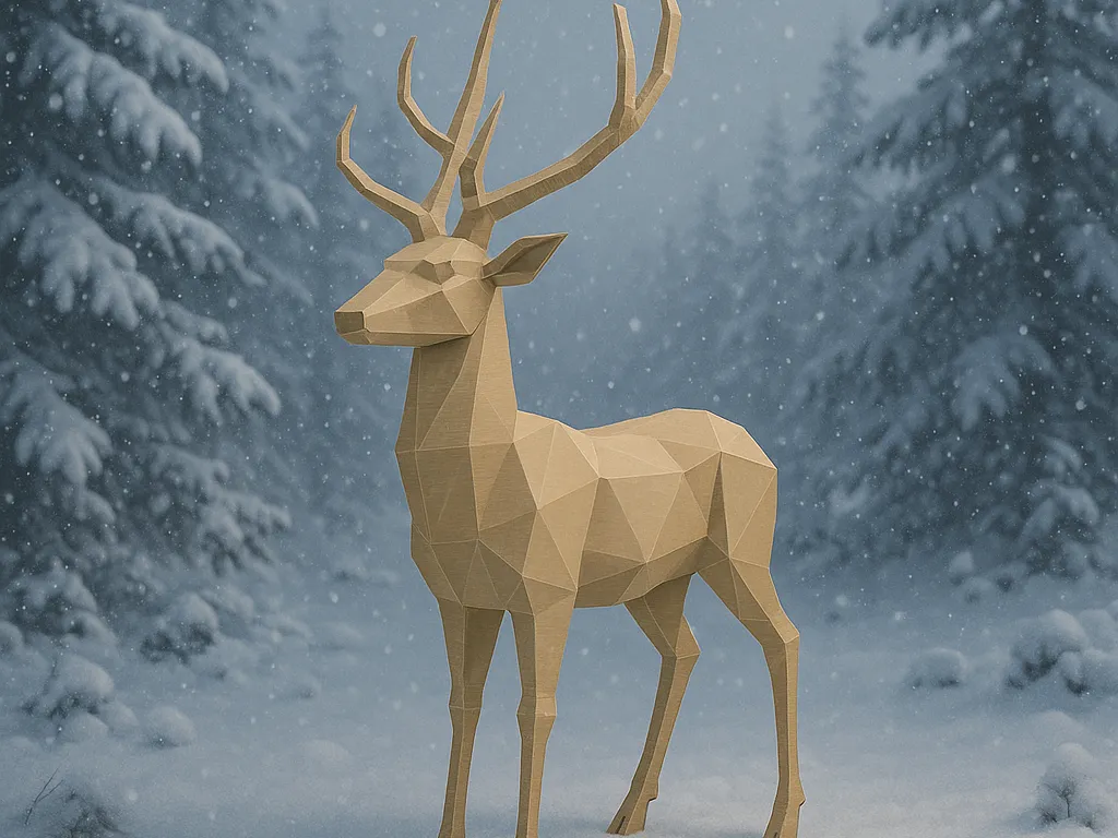 Hirsch Low Poly Rentier von Michael MakerWorld: Kostenlose 3D-Modelle ...