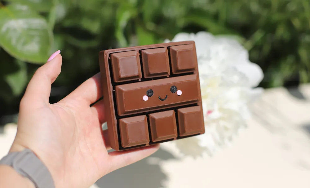 Cute Chocolate Bar Clicker Kawaii Fidget Toy - Free 3D Print Model ...