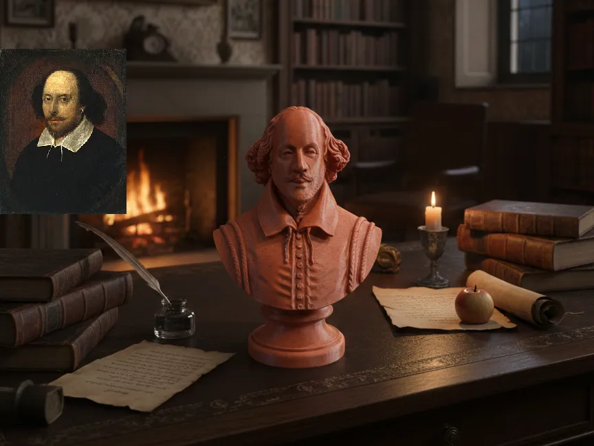 William Shakespeare – Bust - Free 3D Print Model - MakerWorld