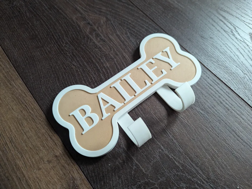 Customisable Dog Lead and Collar Hanger - Free 3D Print Model - MakerWorld