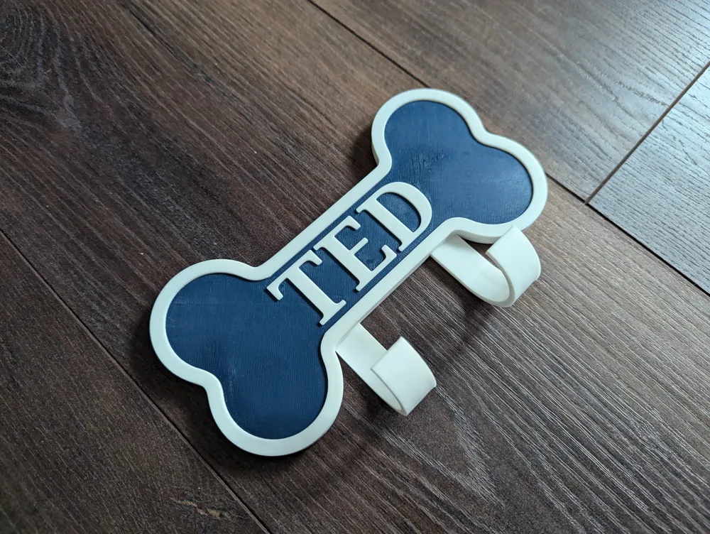 Customisable Dog Lead and Collar Hanger - Free 3D Print Model - MakerWorld