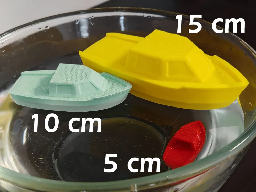 Floating Boat for the Bathtub: Unsinkable, 4 sizes - Free 3D Print ...