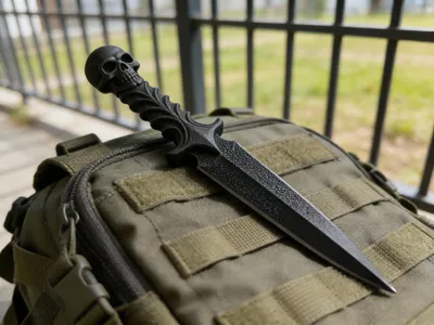 Skull-Hilt Tactical Dagger - Free 3D Print Model - MakerWorld