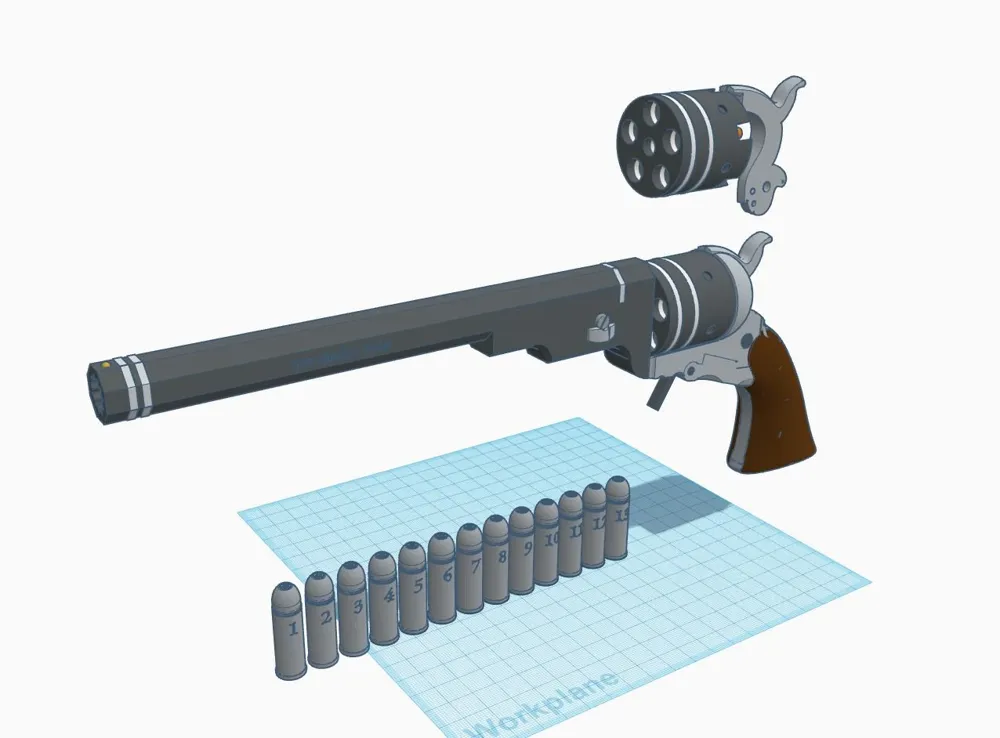 Colt Paterson 1836 (w/Supernatural text) - Free 3D Print Model - MakerWorld