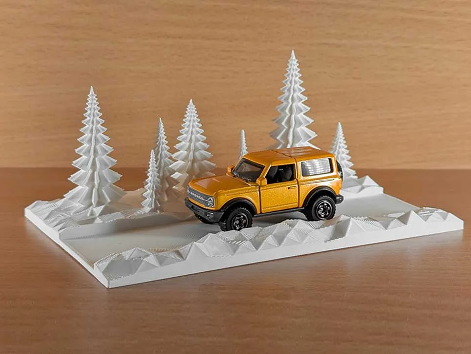 Cena de Estrada de Floresta de Inverno Escala 1/64 Hot Wheels - Modelo ...