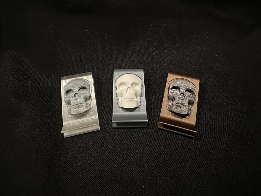 Gothic Skull Money Clip - 1 and 2 Color Options - Free 3D Print Model ...
