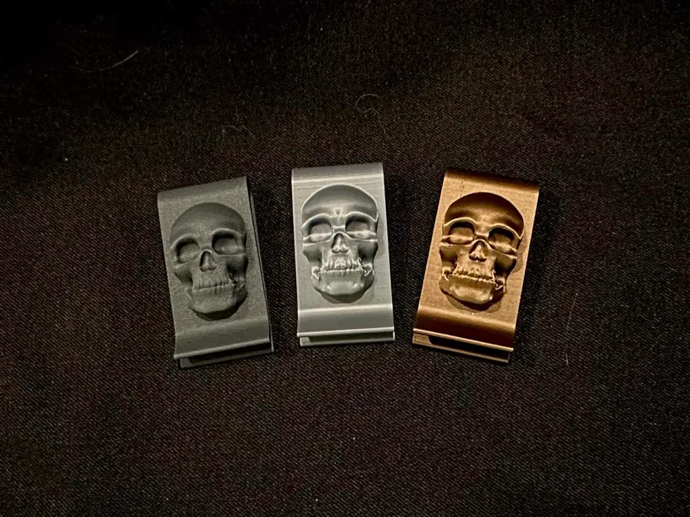 Gothic Skull Money Clip - 1 and 2 Color Options by BATTCAVEMakerWorld ...