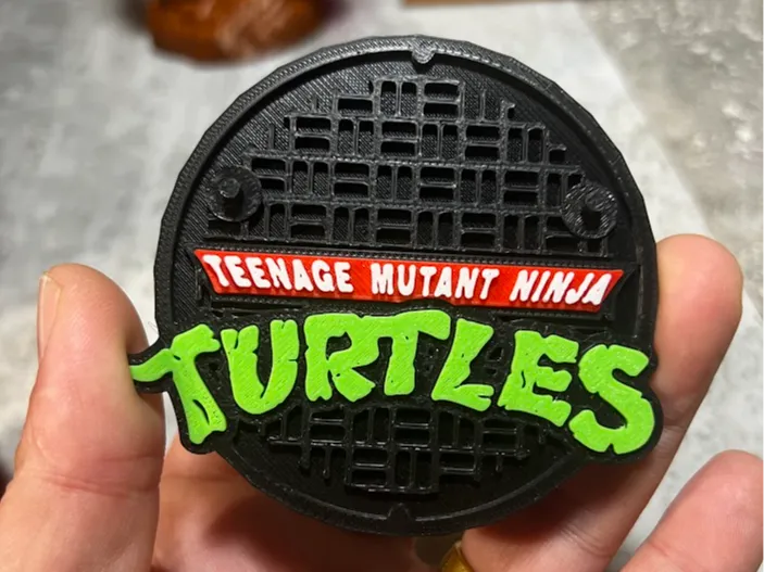 TMNT Sewer Logo Neca Toy Stands - 4 colors - Free 3D Print Model ...