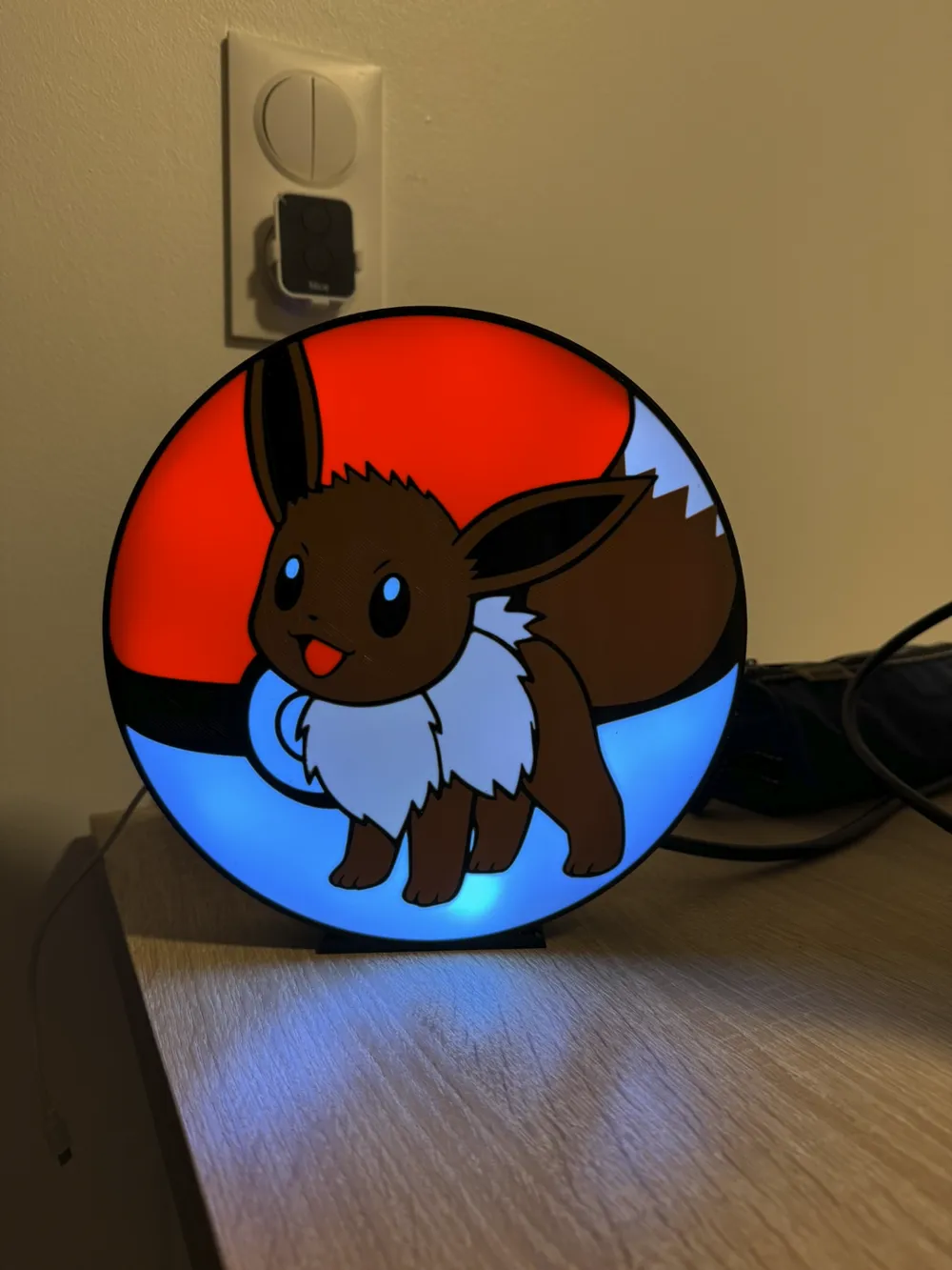 Light Eevee Evoli Pokemon Pokeball LED Box Boite lumiere lumineuse lamp ...