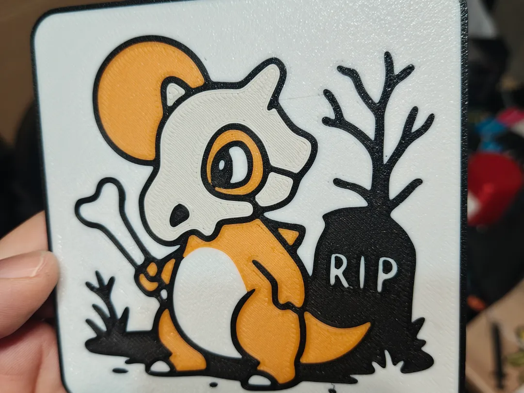 Cubone Pokemon Halloween Coaster - Free 3D Print Model - MakerWorld