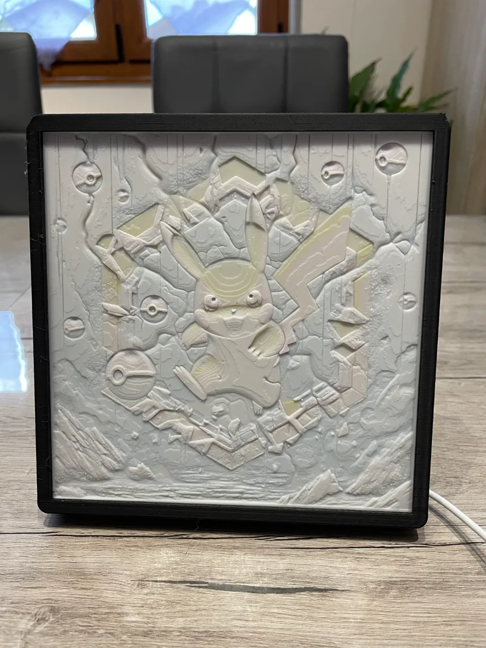 Pikachu lithophane frame 156x156 by fred130825400 - MakerWorld