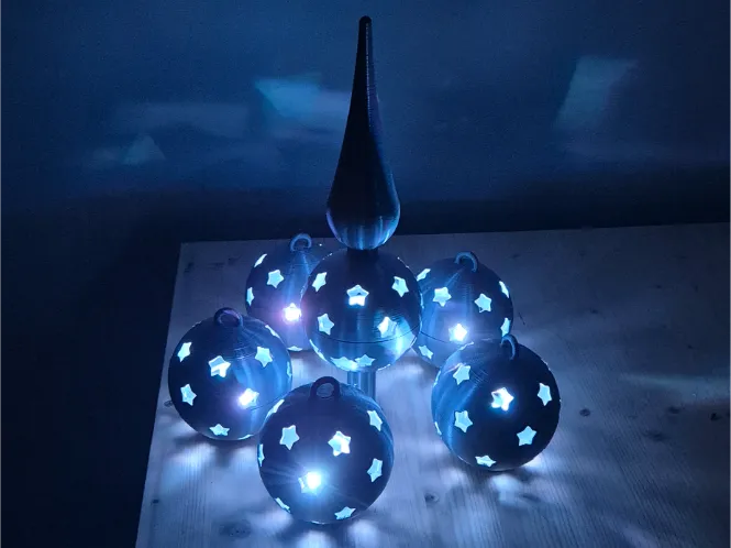 Christmas tree topper and Christmas tree ornaments - Free 3D Print ...
